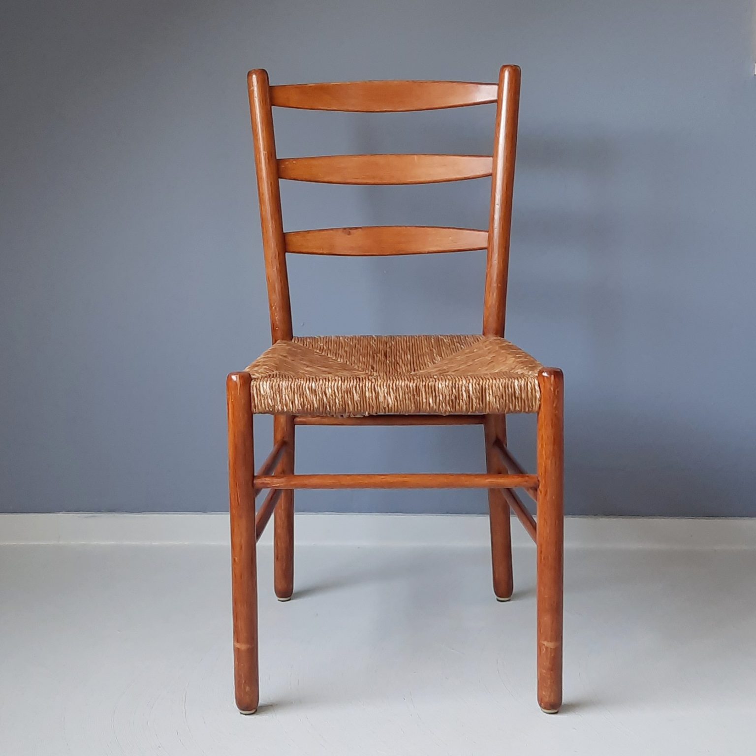 Houten stoel met biezen zitting, Hein Salomonson, jaren '50